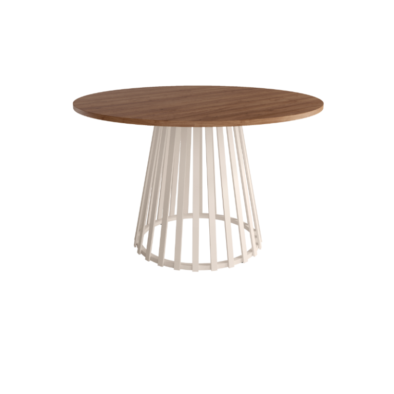 Mesa redonda November blanca - Muebles Polque.com. Tienda de Muebles en Pamplona y Online.