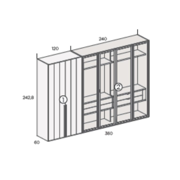 Armario Cristal Parsol Bronce - Muebles Polque.com. Tienda de Muebles ...